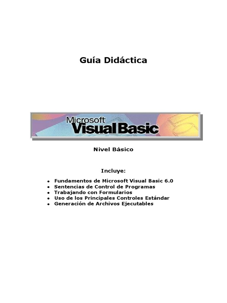 Guía Básica de Visual Basic 6.0 | PDF | Básico | Entorno de desarrollo integrado