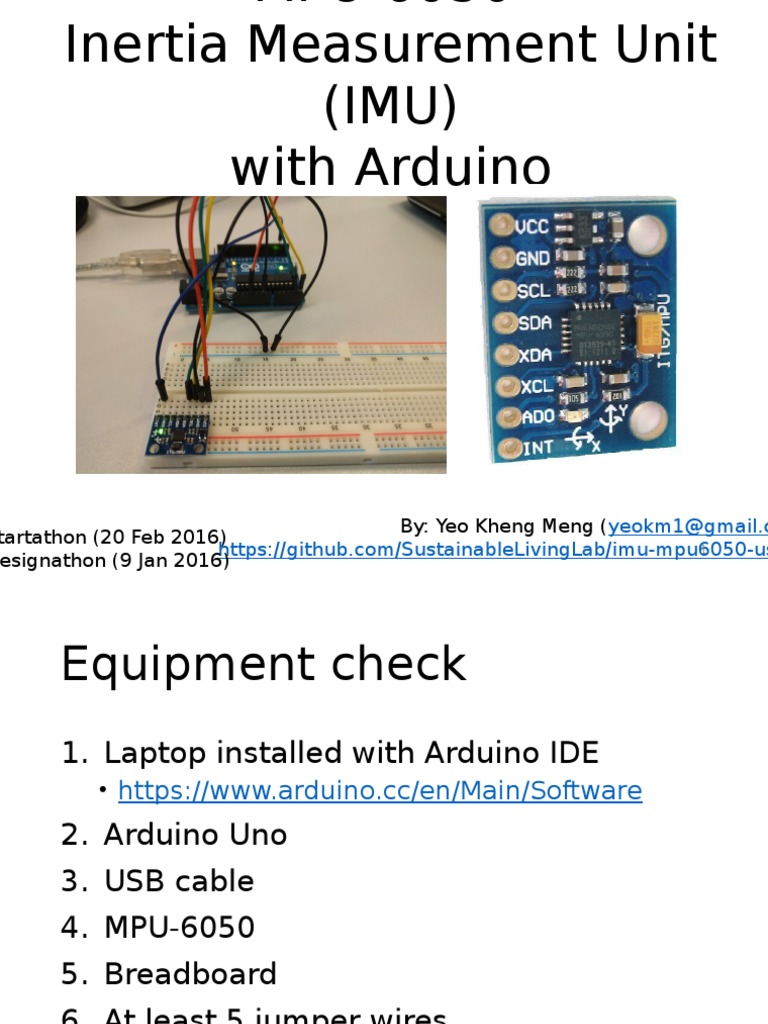 Mpu6050 Slides | PDF | Arduino | Manufactured Goods