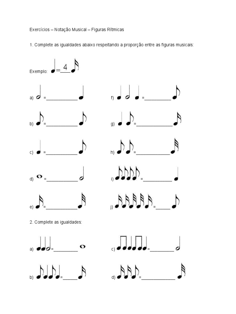 Exercício Figuras Rítmicas PDF | PDF