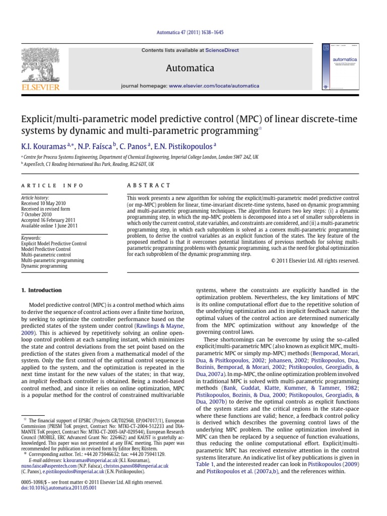 Again MPC Stability | PDF | Mathematical Optimization | Dynamic Programming