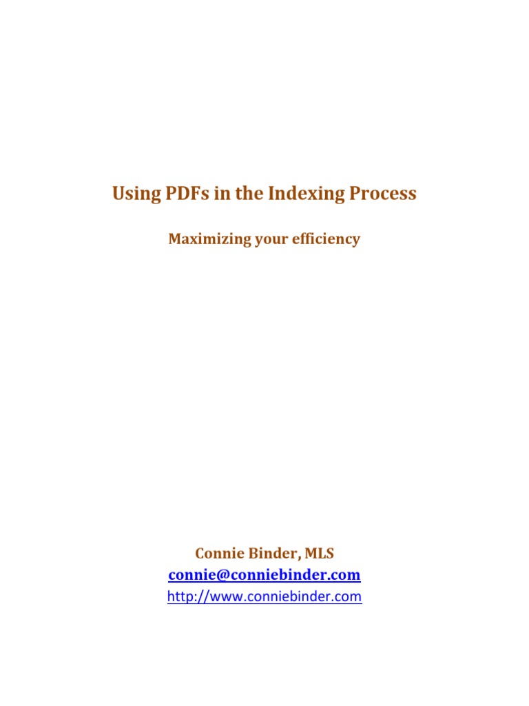 PDF Indexing for Professionals | PDF | Search Engine Indexing ...