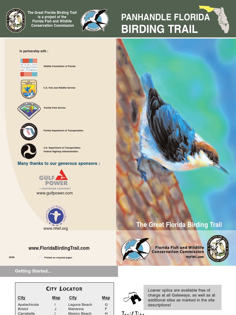 Great Florida Birding Trail Map Panhandle Section Pdf
