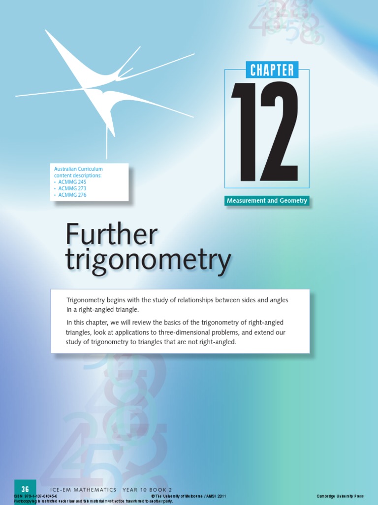 Chap 12 Further Trigonometry PDF | PDF | Trigonometric Functions | Sine
