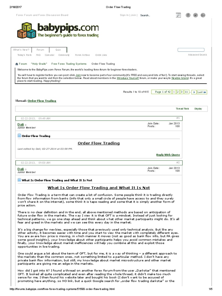 Order Flow Trading | PDF | Order (Exchange) | Market Liquidity