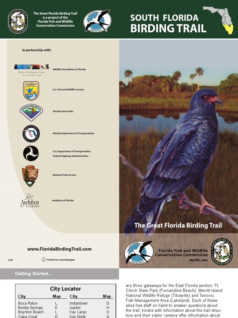 Great Florida Birding Trail Map South Section Pdf Paravians Birds