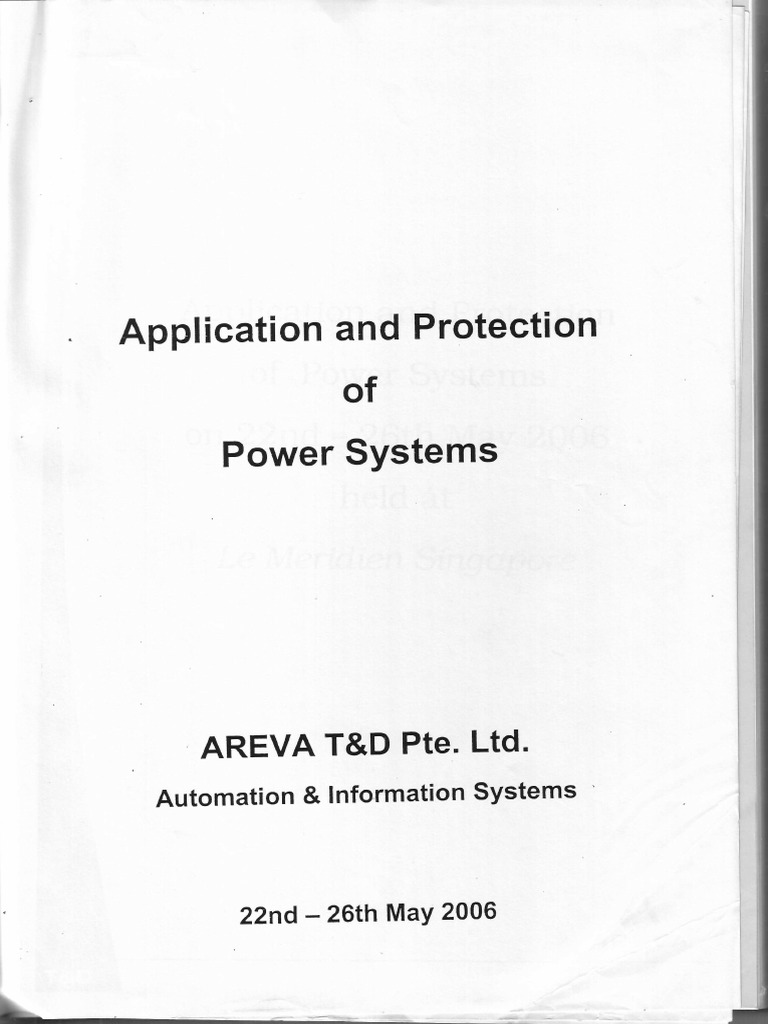Application Protection of Power System Areva | PDF | Electrical ...