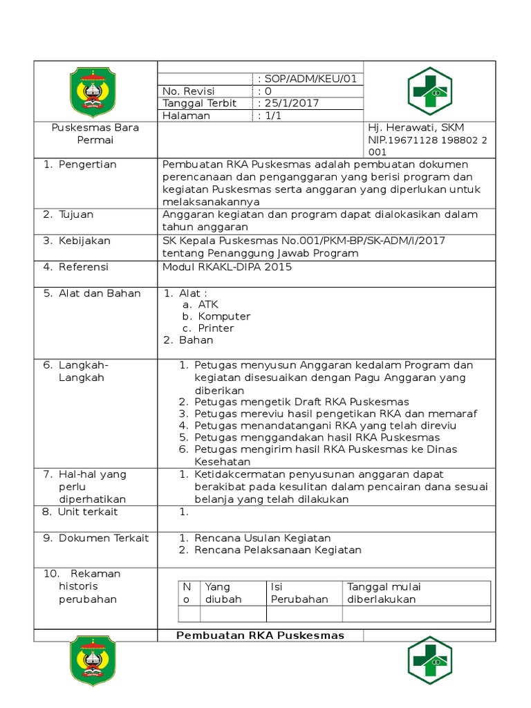 Sop Puskesmas | PDF