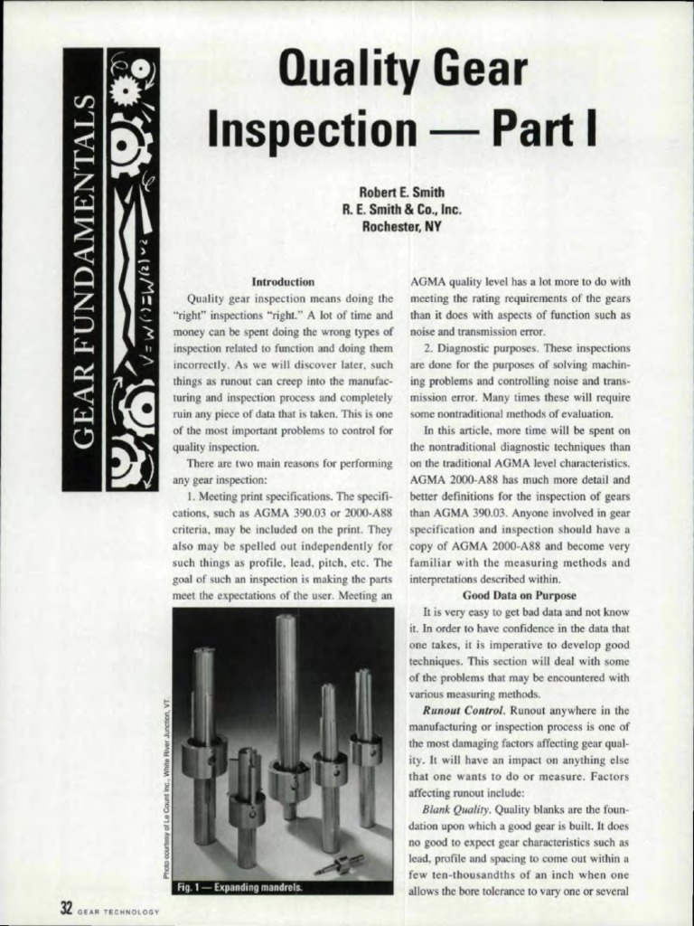Quality Gear Inspection - Part I | PDF | Gear | Scientific Observation