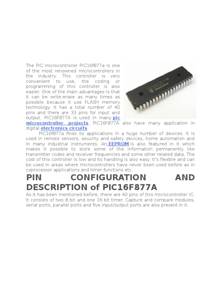 Pic16f877a Introduction And Features Pdf 
