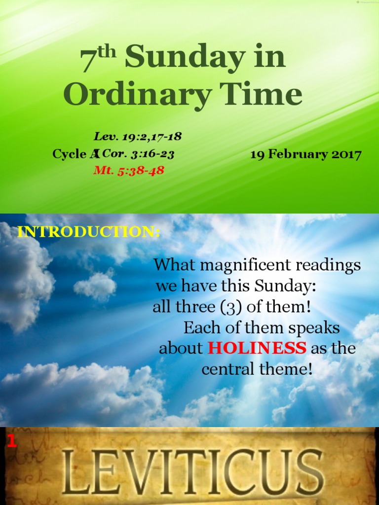 Bishops Homily - 7th Sunday in Ordinary Time | PDF | Temple In ...