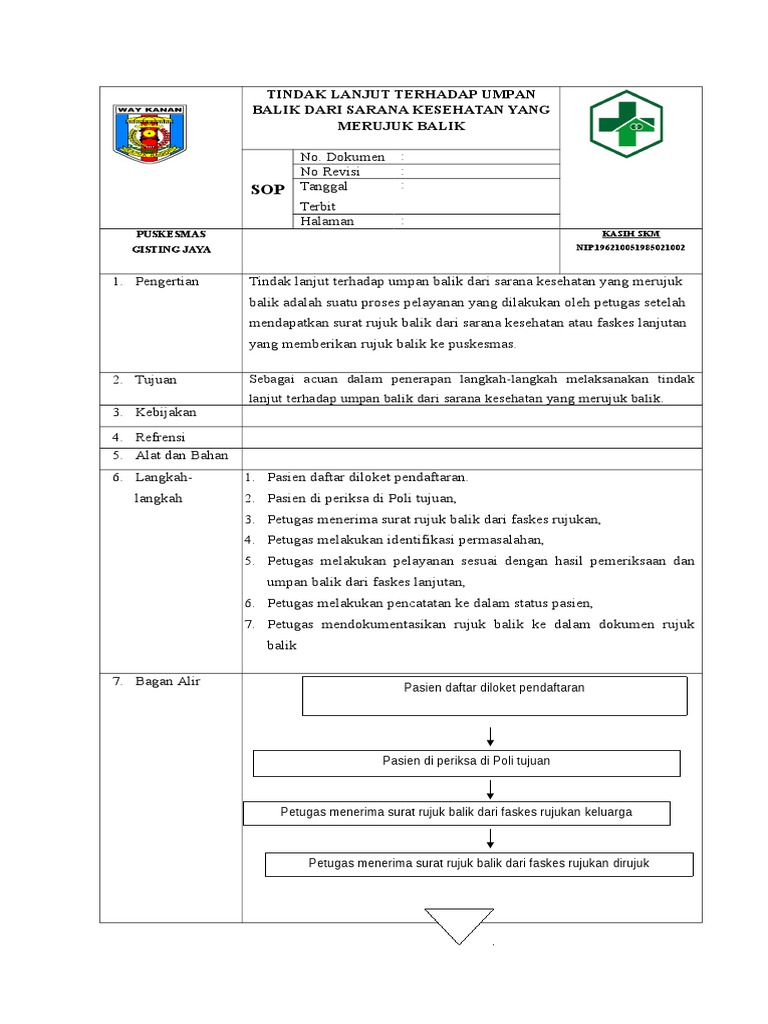 Sop Rujuk Balik | PDF