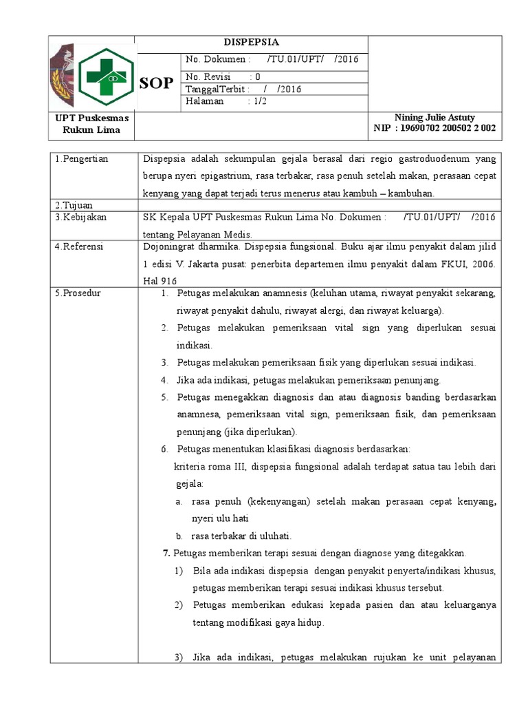 Sop Dispepsia | PDF | Sains & Matematika