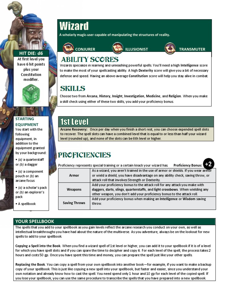 Class Guide Wizard | PDF | Dungeons & Dragons | Leisure