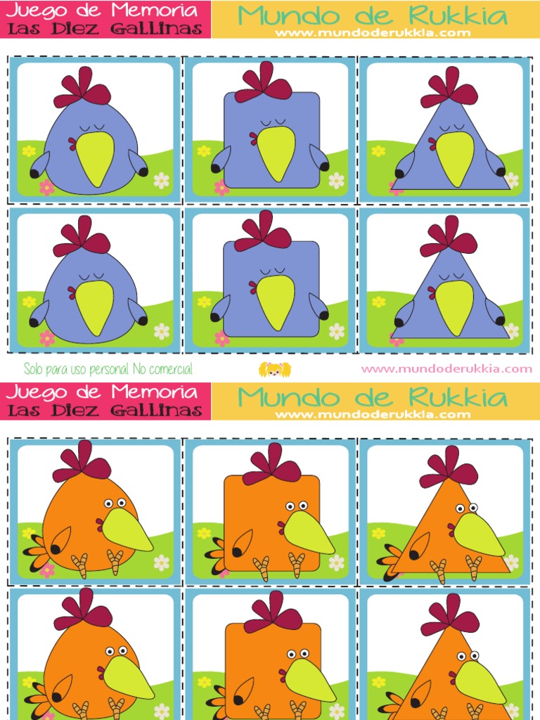 Cartas de Memoria de Las Diez Gallinas by Mundo de Rukkia (A4) | PDF