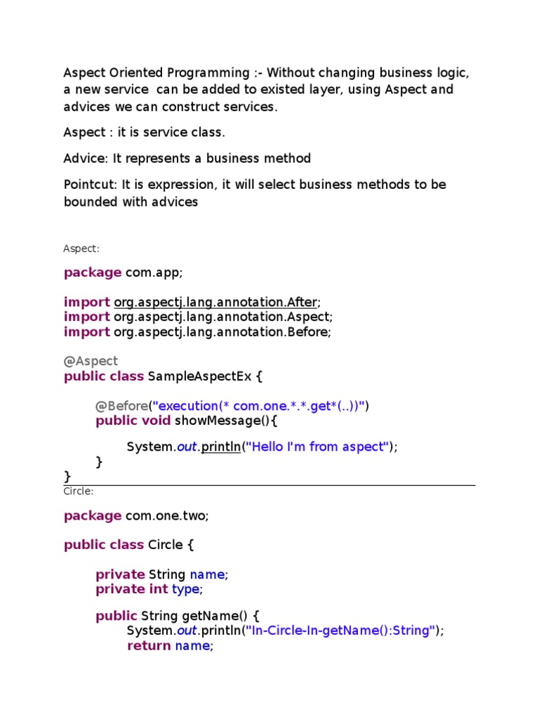 AOP Example PRGM | Download Free PDF | Programming Paradigms | Data Model