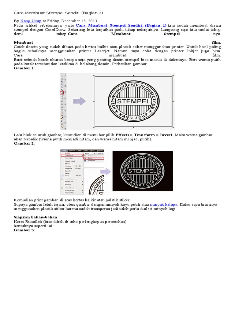 Cara Membuat Stempel Sendiri (Bagian 2) | PDF