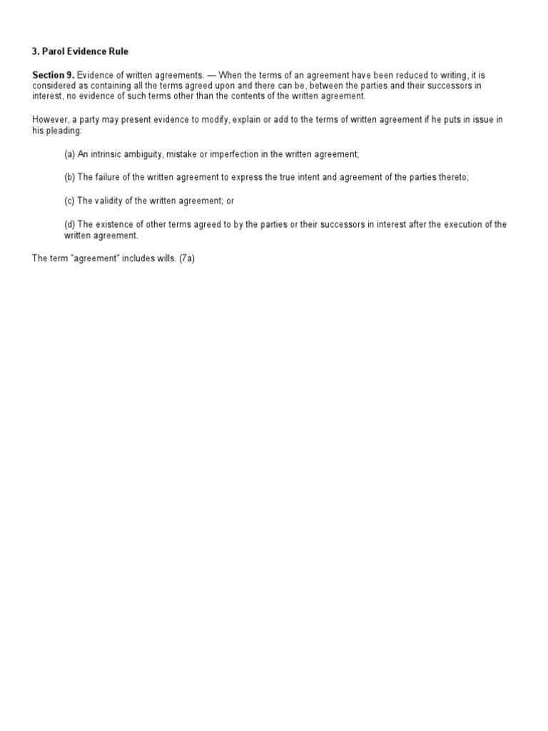 Evidence - Rule 130 Sec 9-25 | PDF | Witness | Parol Evidence Rule