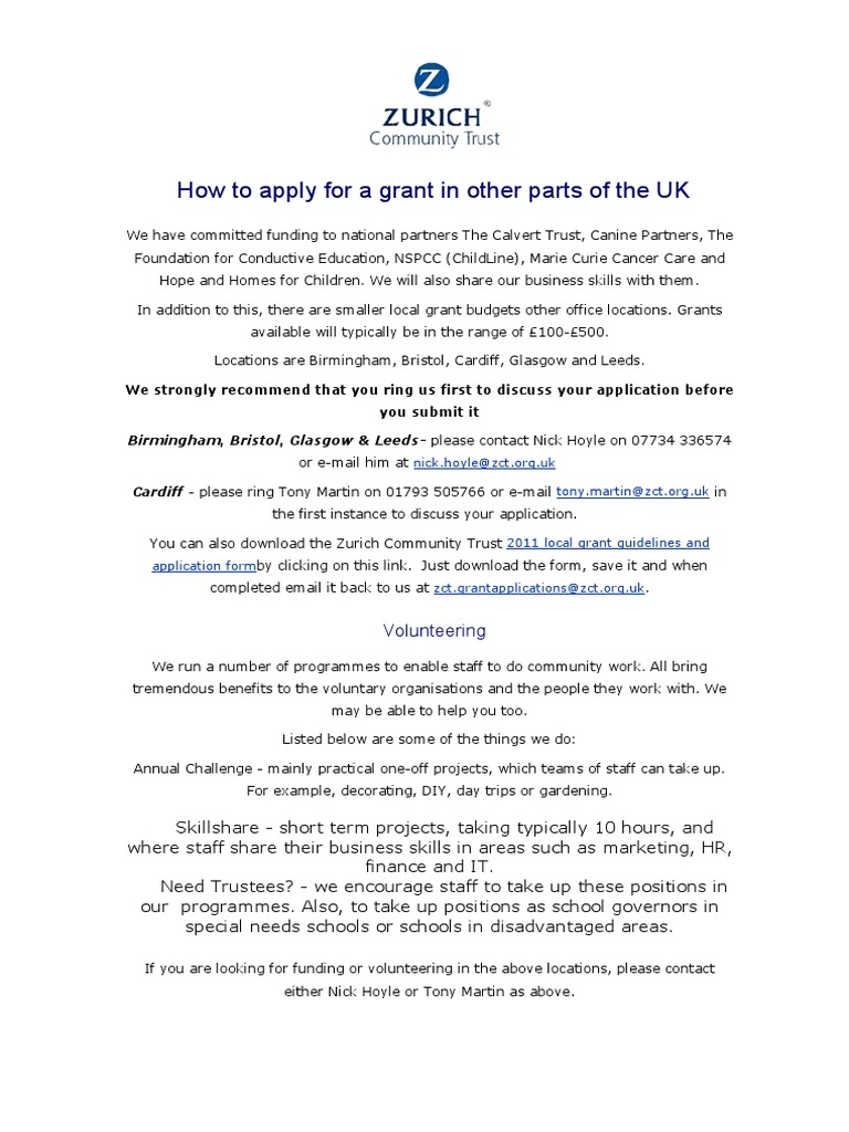 How To Apply For A Grant in Other Parts of The UK | PDF | Business