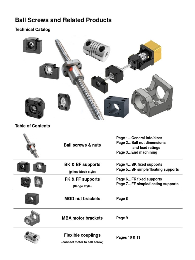 Ball Screw Technical Catalog Overview | PDF | Screw | Machines
