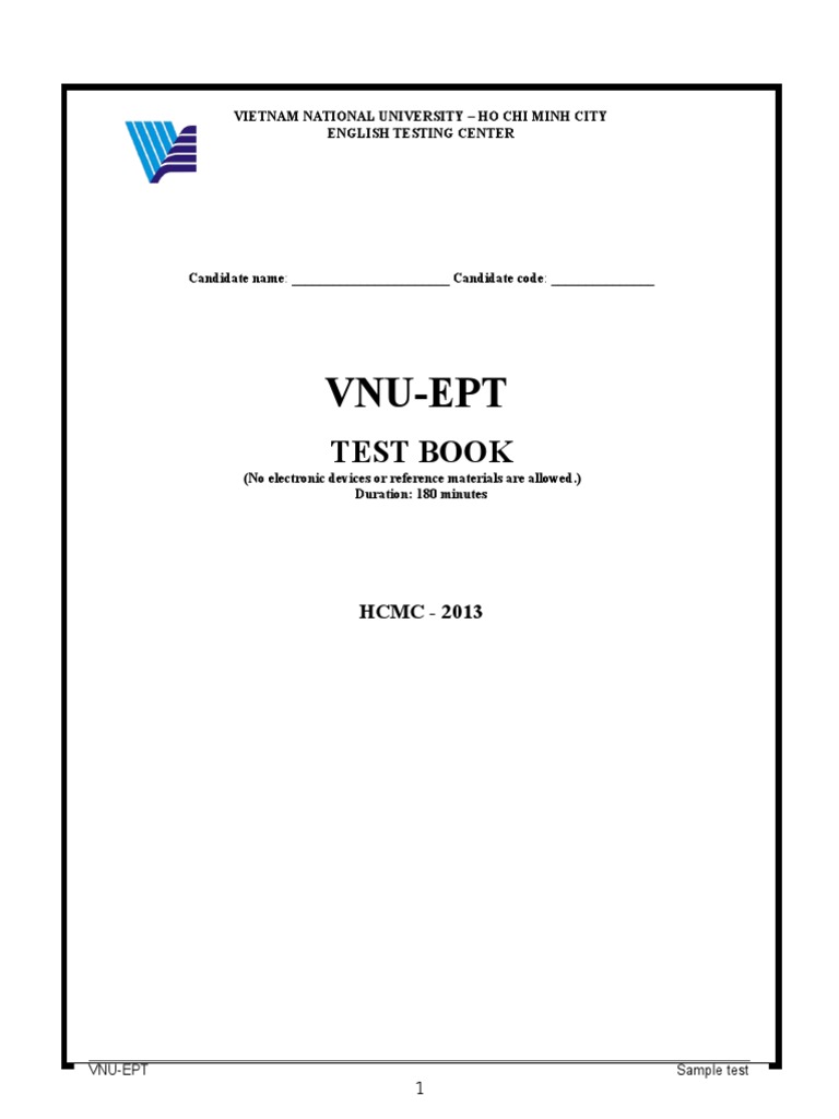 VNU-EPT Sample Test and Key - Official Version | PDF | Global Warming ...