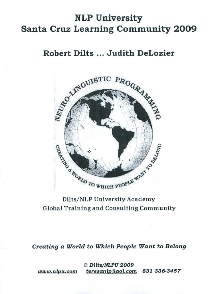 Robert Dilts - 2009 NLP Practitioner - Manual | PDF | Neuro Linguistic Programming | Perception