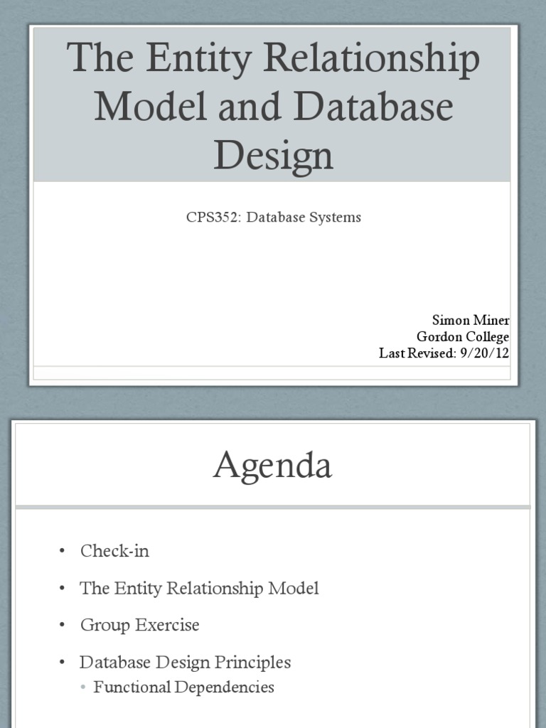 04 The Entity Relationship Model | PDF | Databases | Information Technology Management