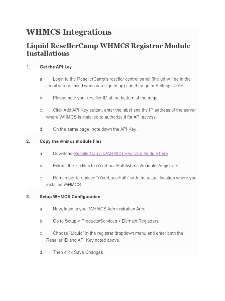 WHMCS Integrations | PDF | Domain Name Registrar | Domain Name