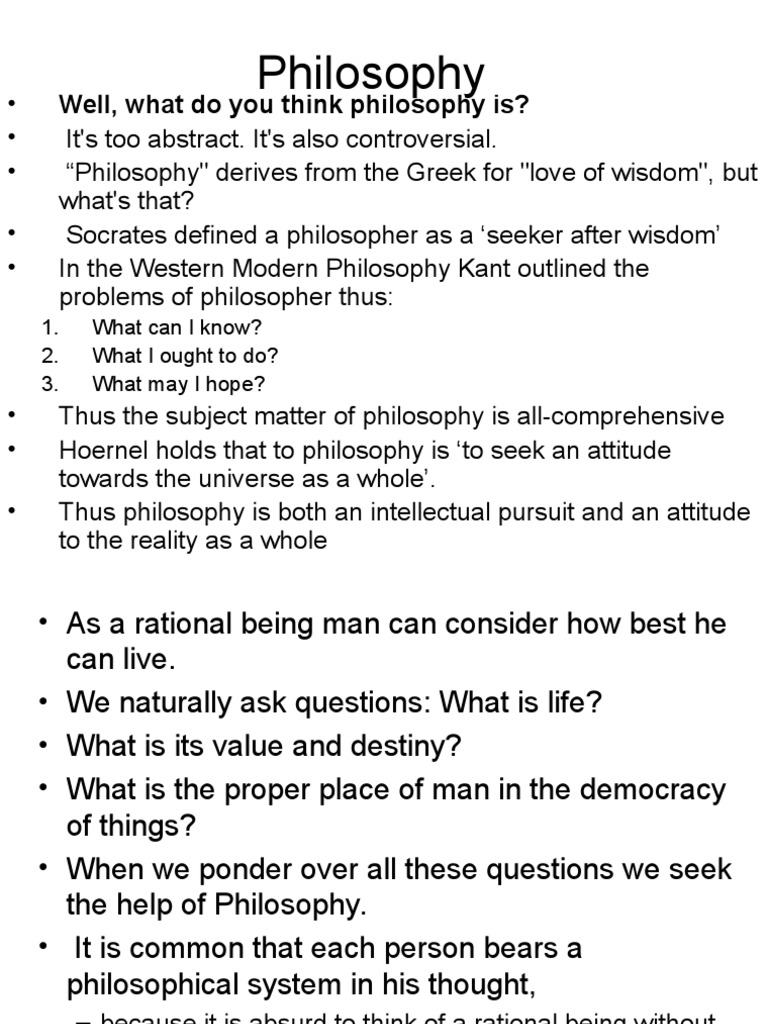 Philosophy: Well, What Do You Think Philosophy Is? | PDF | Indian ...