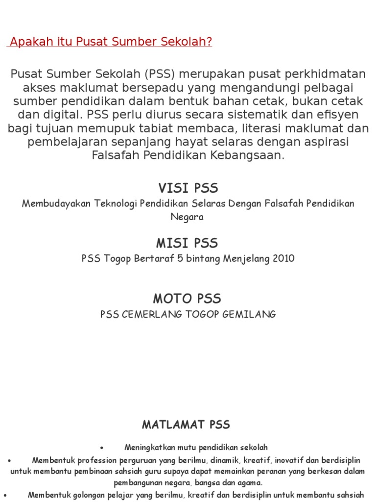 Pusat Sumber Sekolah: Fungsi dan Tujuan | PDF