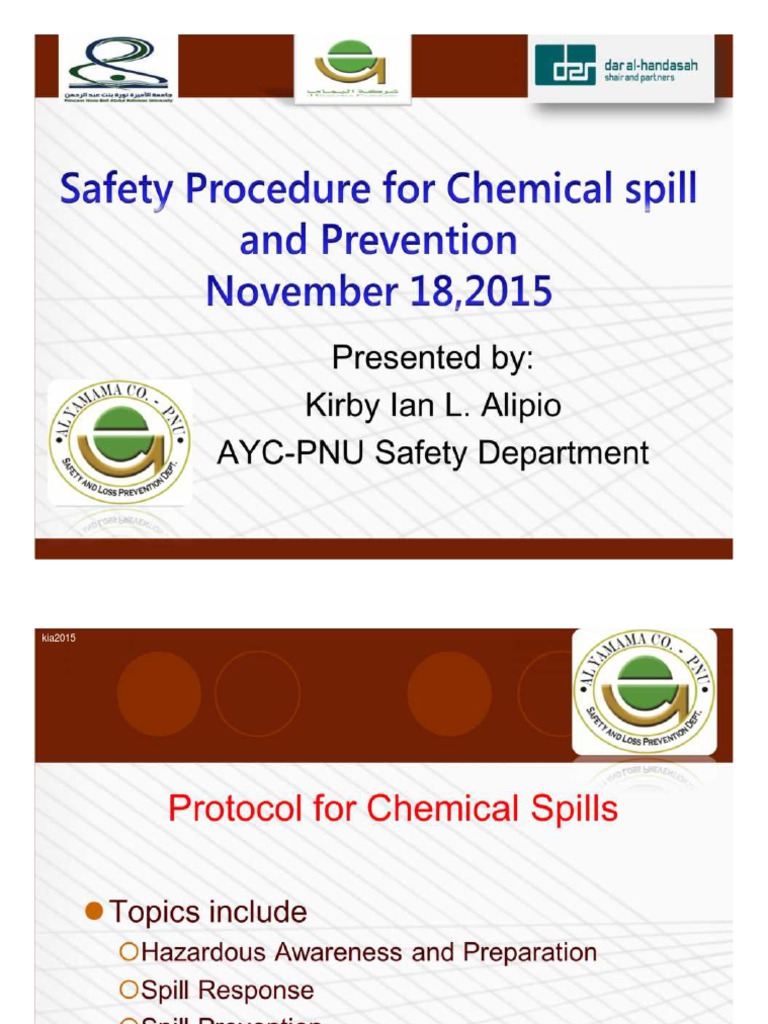 Safety Procedure For Chemical Spills & Prevention-PDF Files | PDF