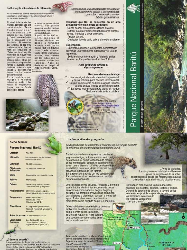 Parque Nacional Baritú | PDF | Selva | Conservación