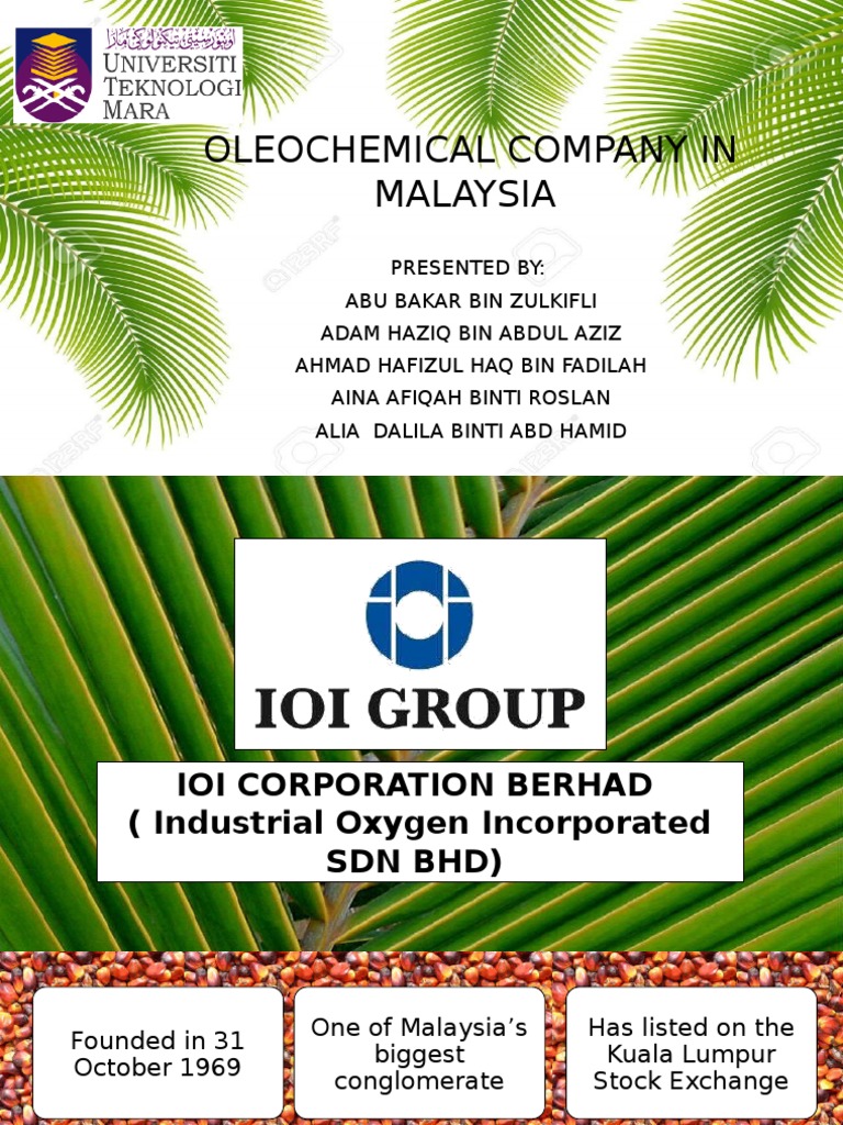 Malaysia's Leading Oleochemical Producer | PDF | Chemical Substances ...