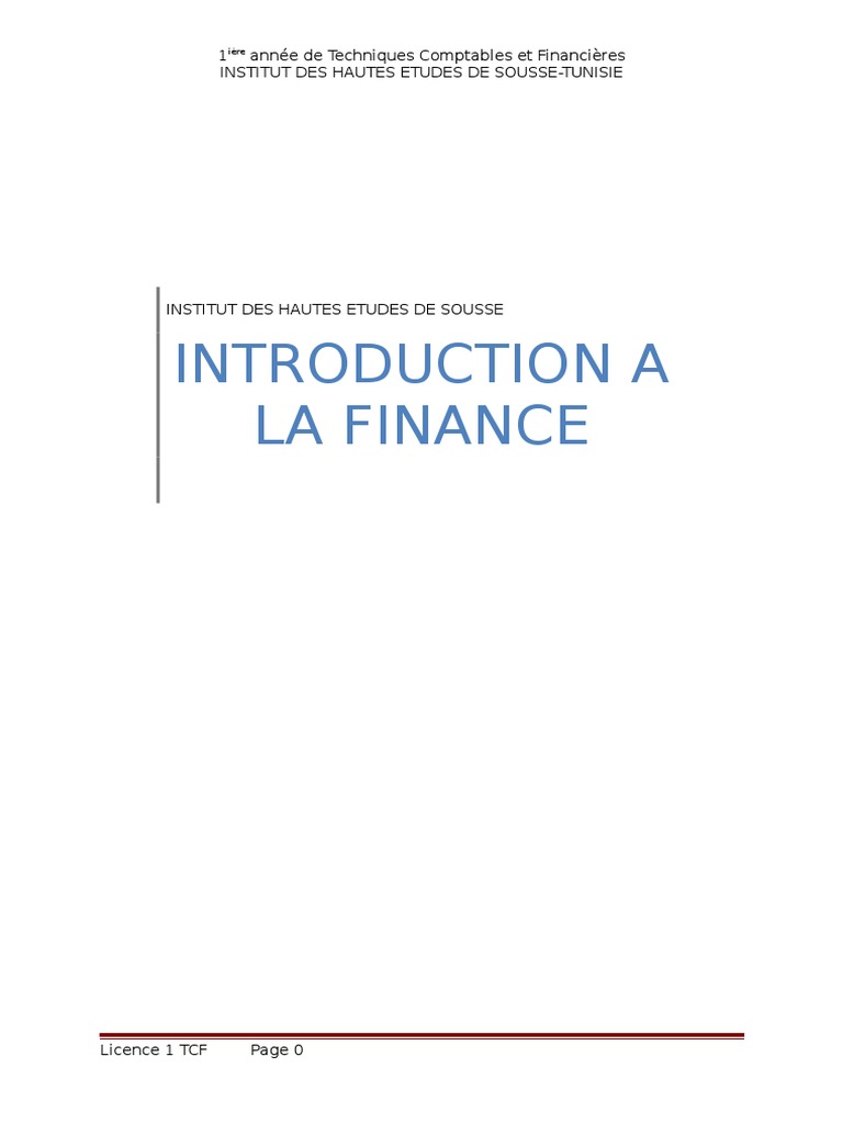 Introduction A La Finance | PDF | Banques | Obligation (finance)