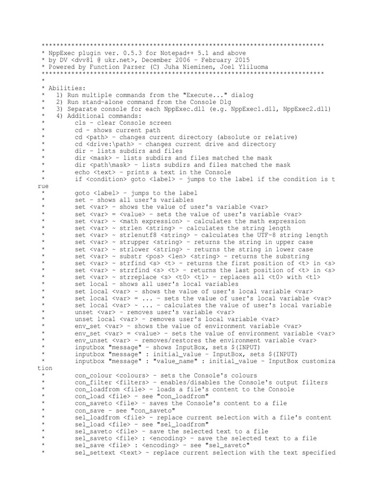 NPP Exec | PDF | String (Computer Science) | Command Line Interface