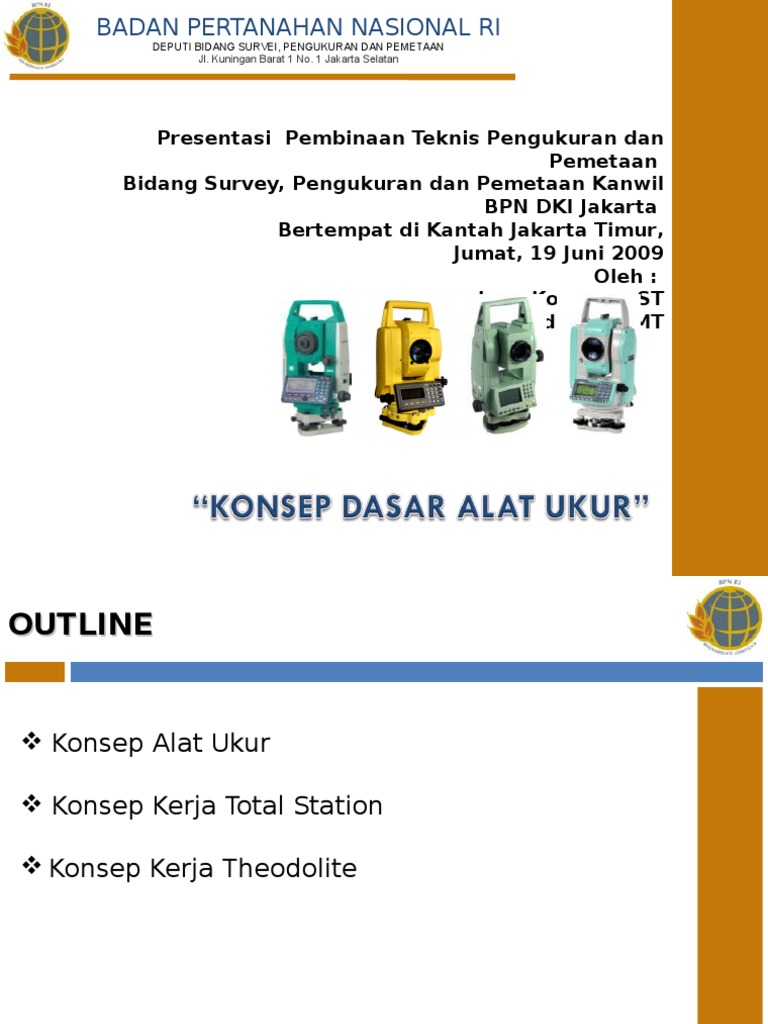 Konsep Dasar Alat Ukur Total-Station Dan Theodolite Res Rendah | PDF