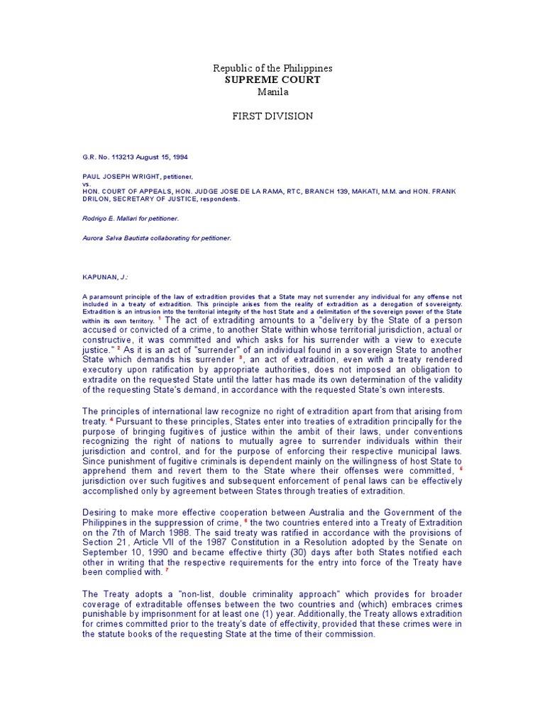 Republic of The Philippines Manila First Division: Supreme Court | PDF ...