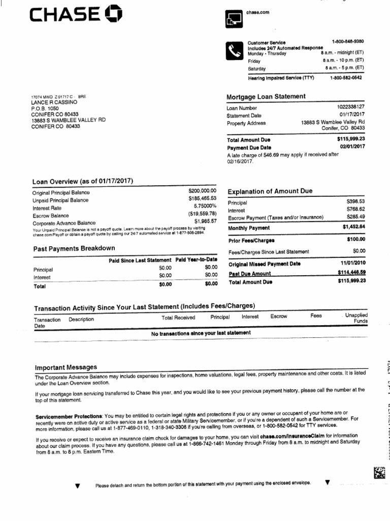 Chase Monthly Statement Dated 01172017 | PDF