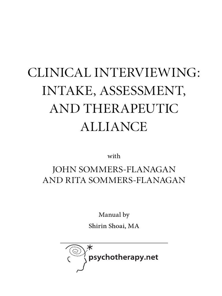 Intake Interview Manual | PDF | Psychotherapy | Clinical Psychology