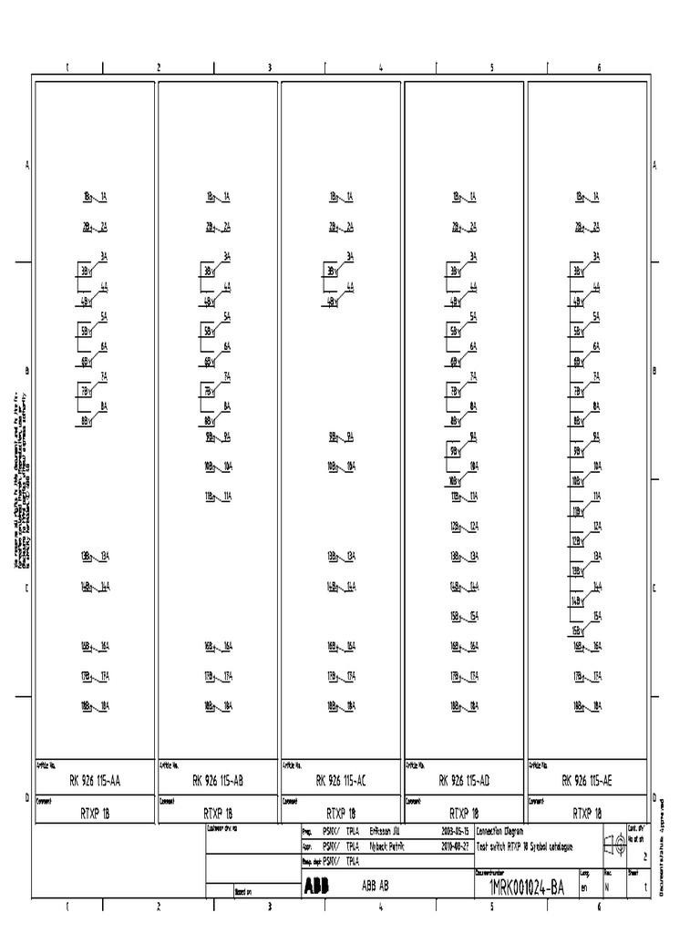 ABB Test Switch RTXP 18 Symbol Catalogue | PDF