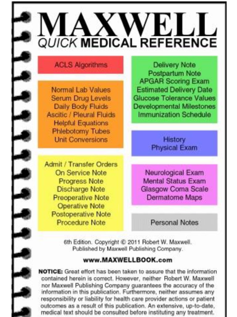 Maxwell Quick Medical Reference.pdf | Renal Function | Cardiovascular ...