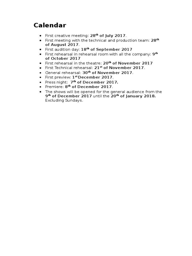 Calendar: TH TH | PDF