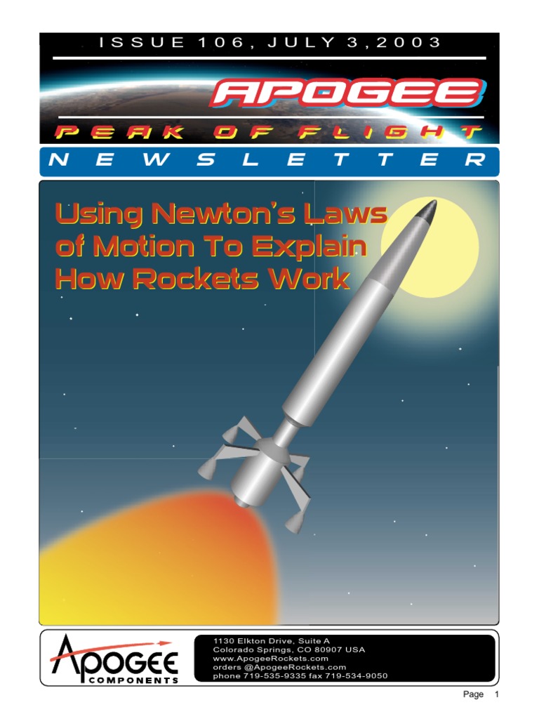 Using Newton's Law of Motion To Explain How Rocket Work | PDF | Rocket ...