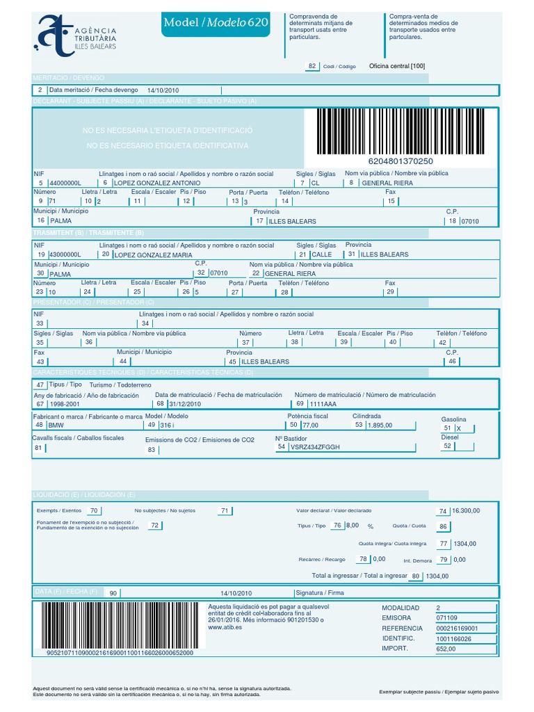 Modelo 620 Ejmplo | PDF | Naturaleza