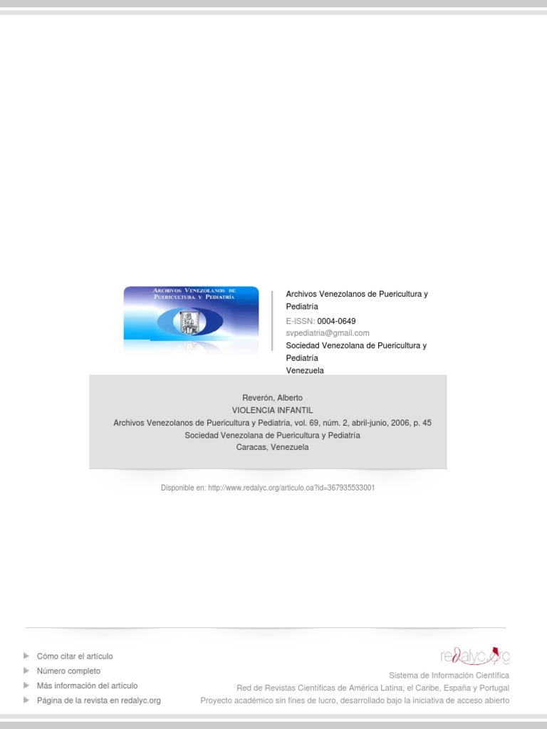 Violencia Infantil Pdf Abuso Infantil Venezuela