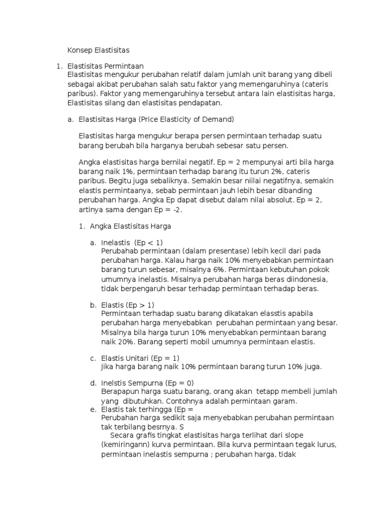 Konsep Elastisitas | PDF