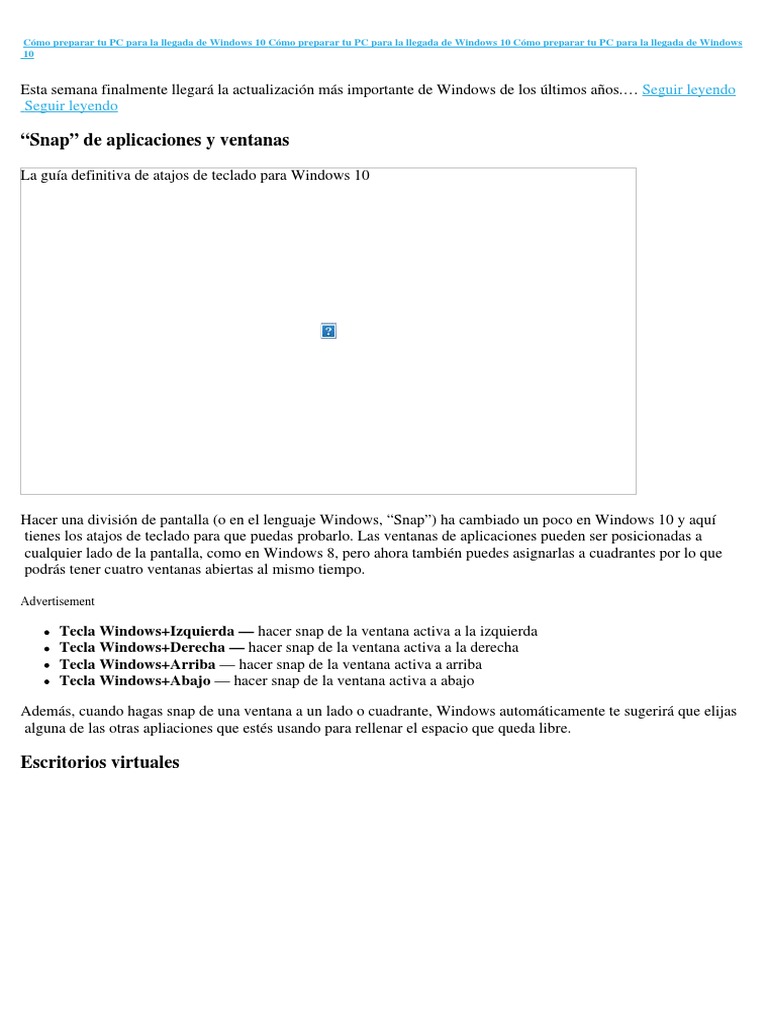 La guía definitiva de atajos de teclado para Windows 10.pdf | Windows 10 | Ventana (informática)