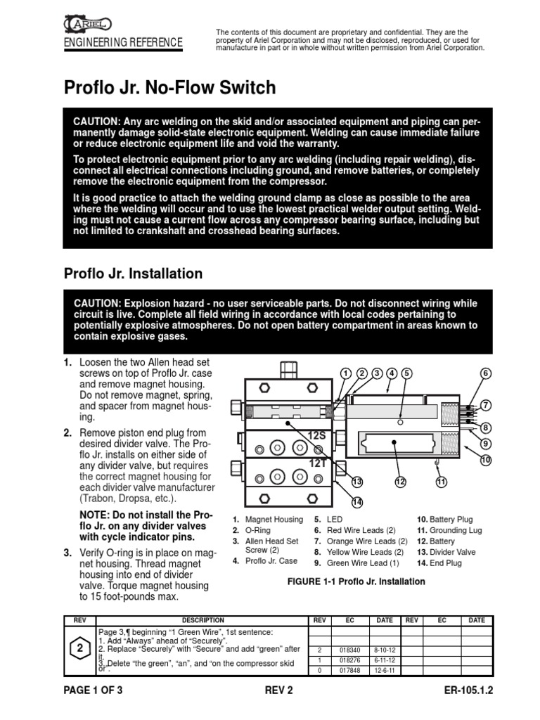 Proflo Jr. No-Flow Switch | PDF | Welding | Construction