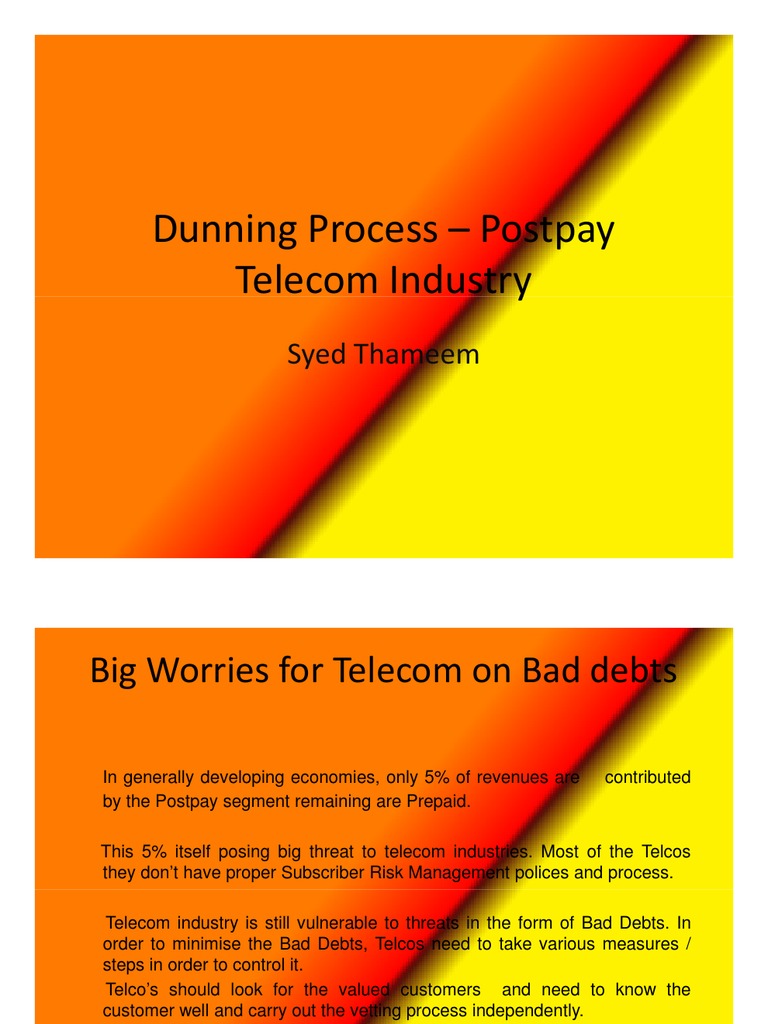 Dunning Process - Telecom by Syed Thameem | PDF | Debt | Invoice