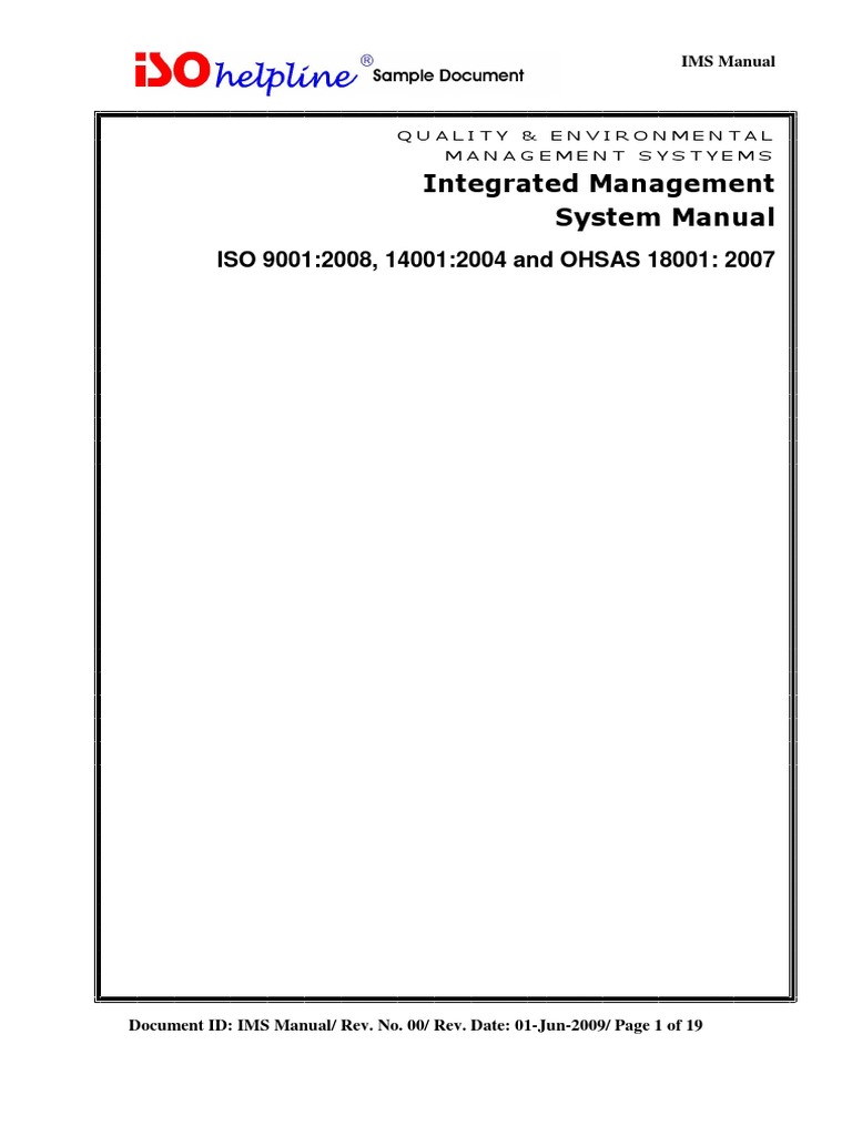 Integrated Management System Overview | PDF | Iso 9000 | Quality ...