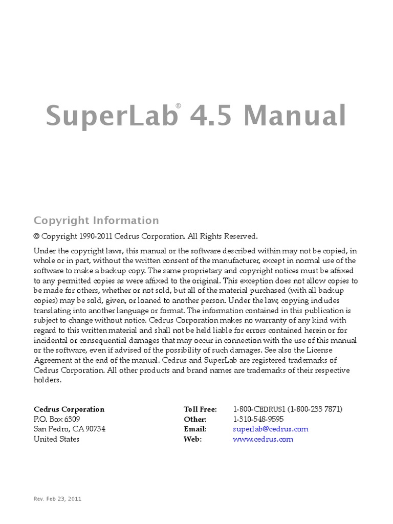 Superlab Manual PDF | PDF | Internet Forum | Point And Click